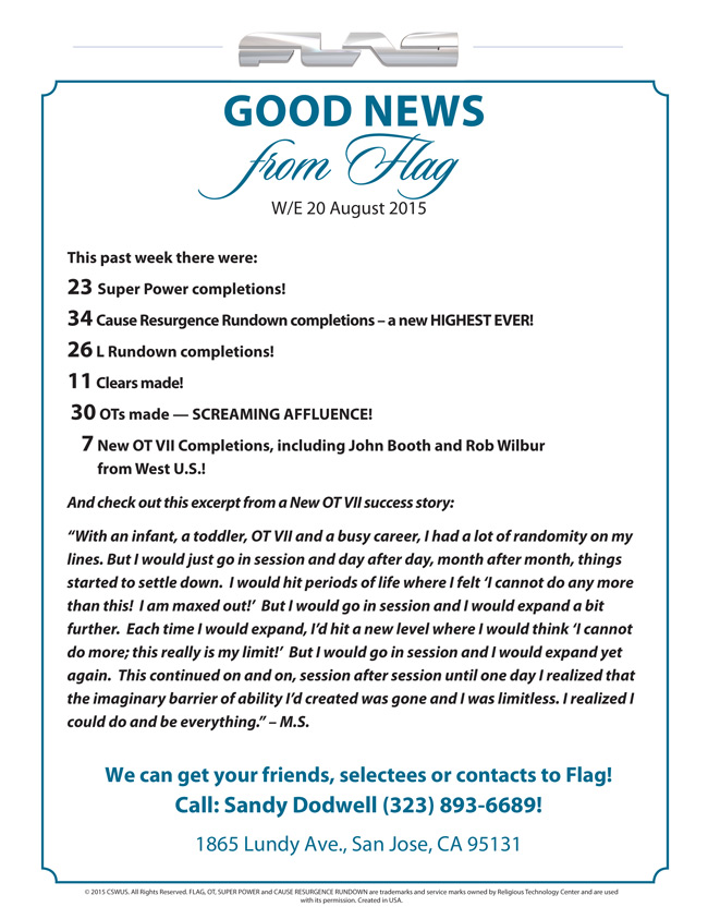 Good News From Flag — Stats Straight Across And Horizontal